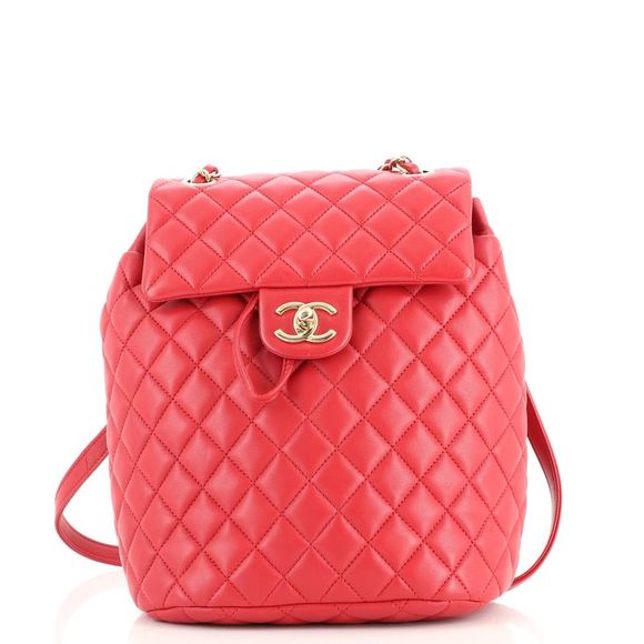 CHANEL | Bags | Chanel Urban Spirit Backpack Quilted Lambskin Small Red ...